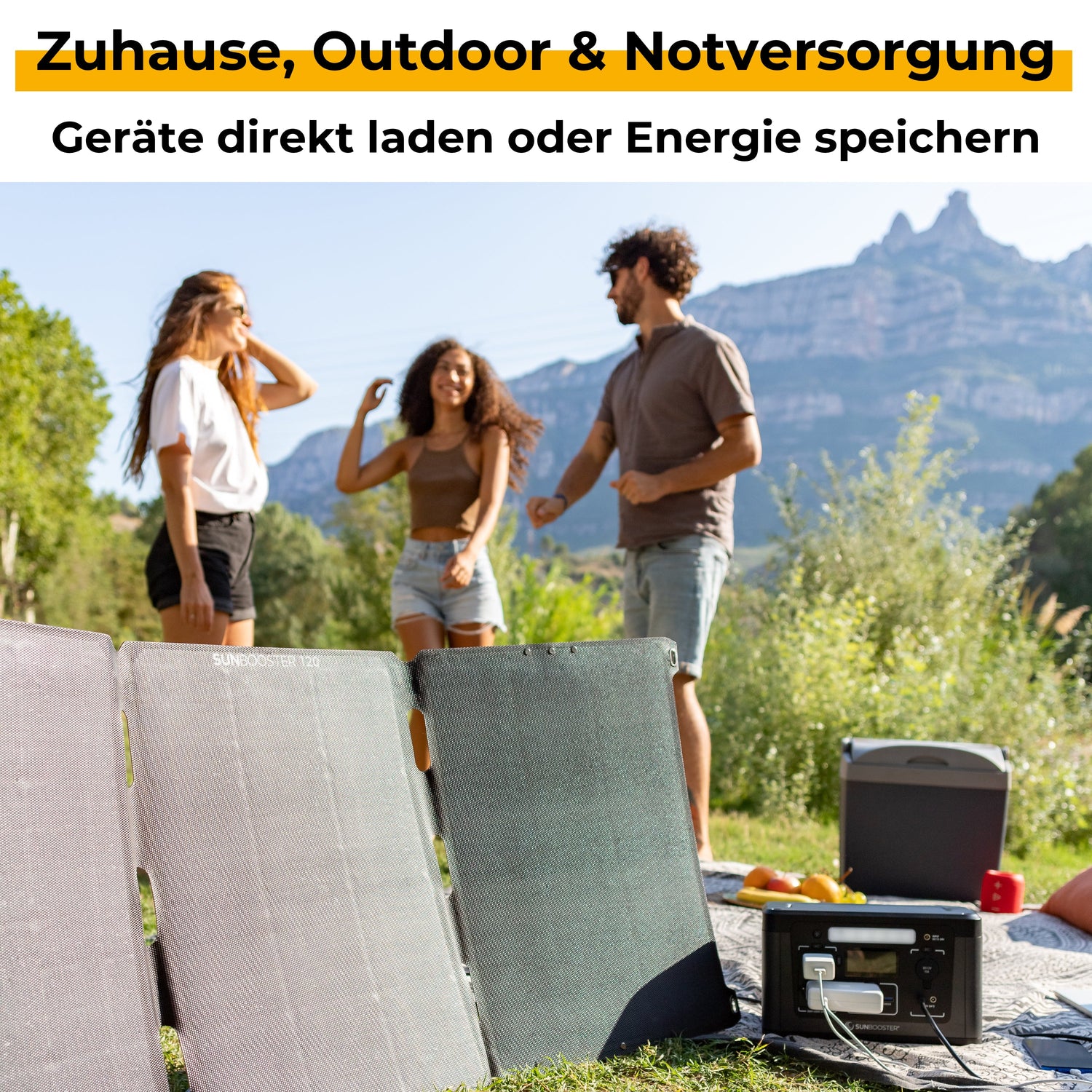 SUNBOOSTER 120 — 120 W faltbares Solarpanel für unterwegs